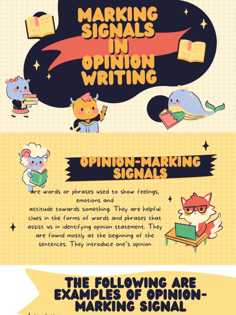 Marking Signals in Opinion Writing | PDF | Wellness