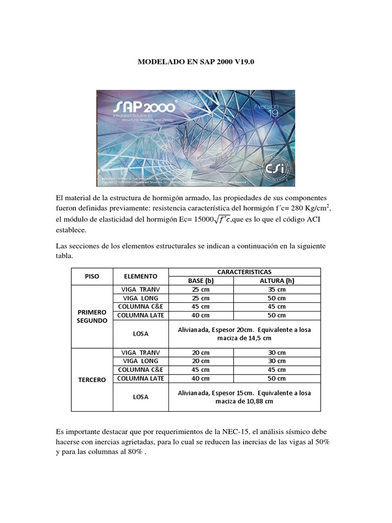Predimensionamiento y Modelado en SAP2000 de Una Vivienda Unifamiliar | PDF | Viga (Estructura ...