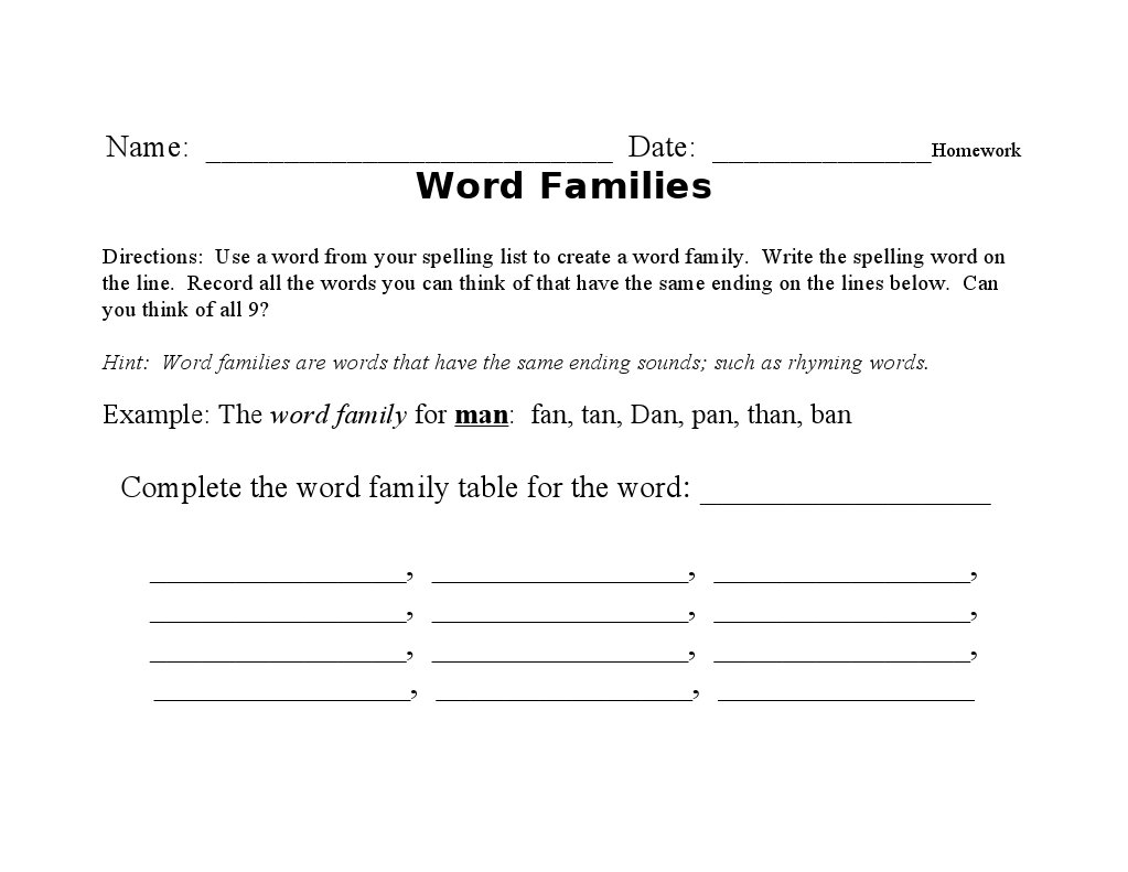 Word Family | PDF | Foreign Language Studies | Home & Garden