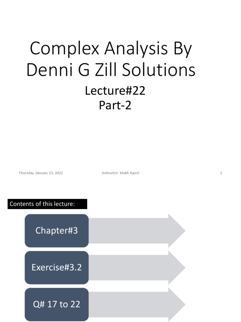 Exercise#3.2 Q#17 To 22 Complex Analysis by Denni G Zill Solutions | PDF Exercise#3.2 Q#17 To 22 Complex Analysis by Denni G Zill Solutions | PDF