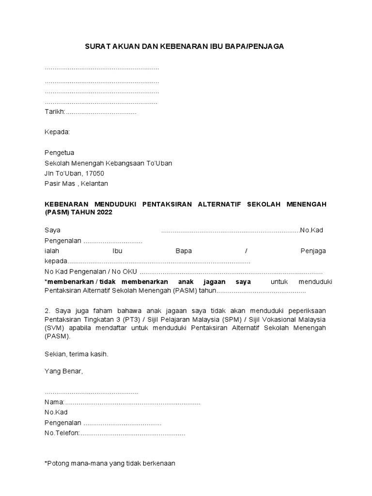 Surat Kebenaran Pasm Pdf