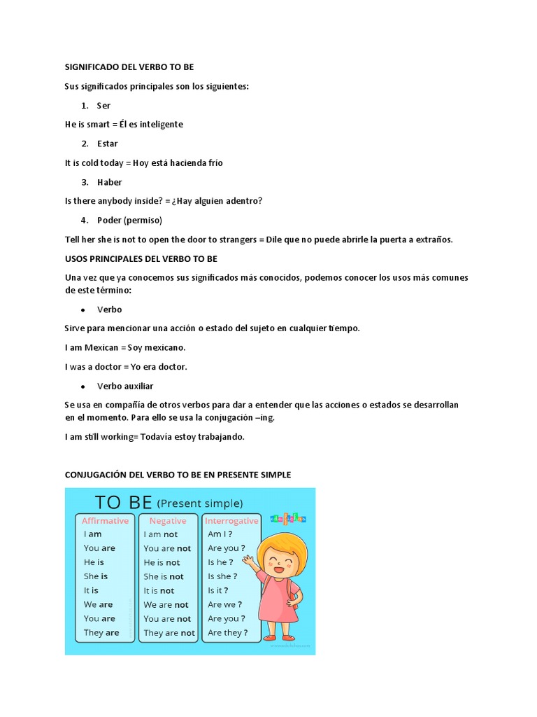 Significado Del Verbo To Be | PDF | Verbo | Lingüística