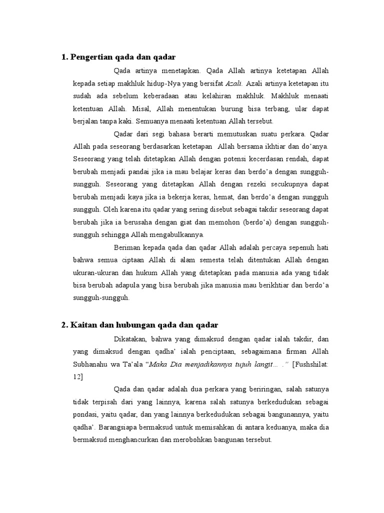 Memahami Qada dan Qadar dalam Islam | PDF | Agama & Spiritualitas
