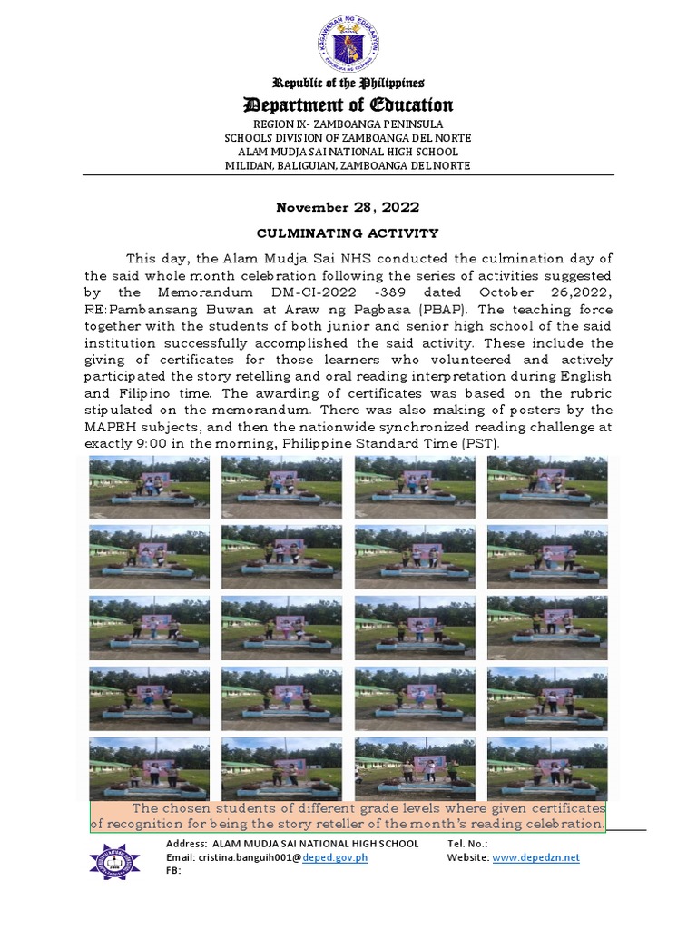 November 28, 2022-CULMINATING ACTIVITY | PDF | Behavior Modification | Cognition