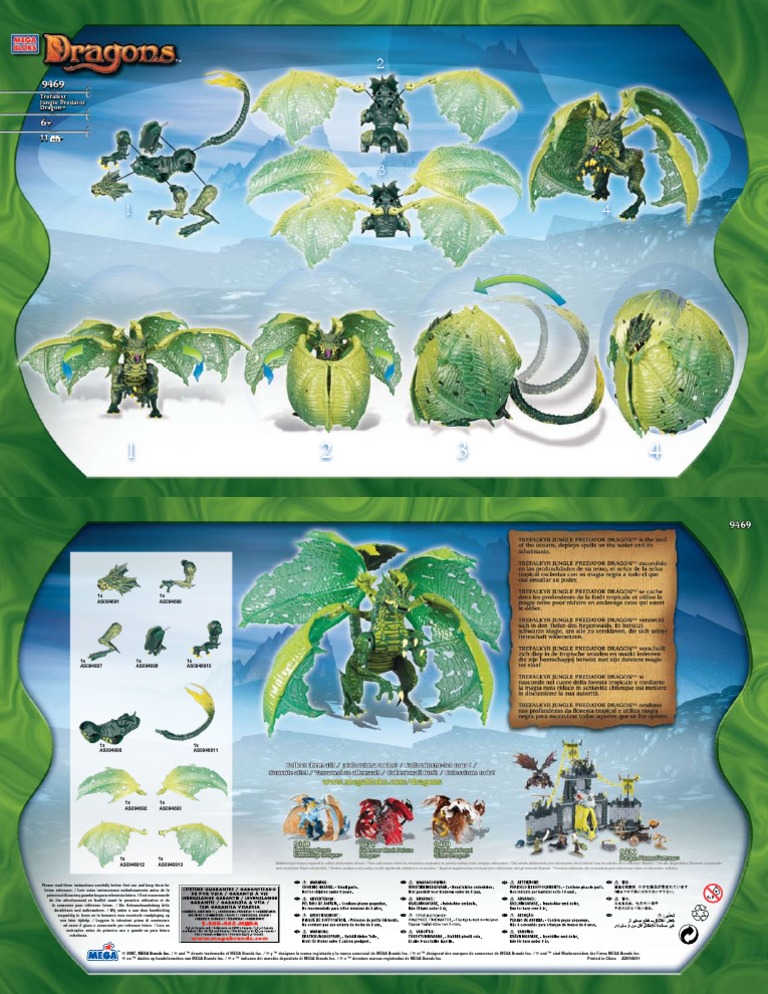 Mega Bloks - Dragons - 9469 - Trefalkyr Jungle Predator Dragon | PDF