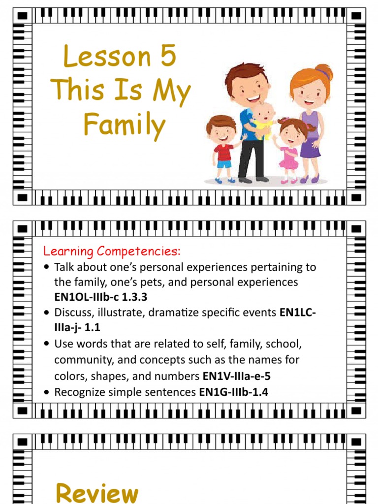ENG1 - 19-20 - Q1 - L5 - This Is My Family | PDF