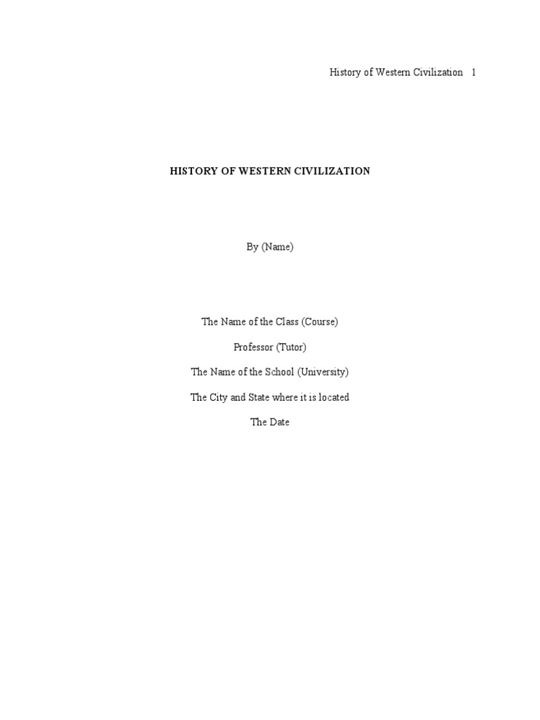 History of Western Civilization | PDF