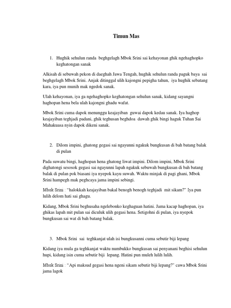 Timun Mas Part 2 | PDF