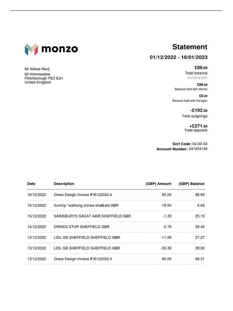 Monzo | Download Free PDF | Companies | Financial Services