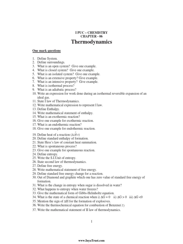 Thermodynamics | PDF | Enthalpy | Gibbs Free Energy