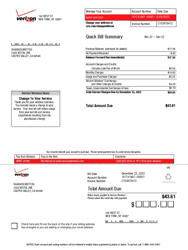 Manage Your Verizon Wireless Account | PDF | Fee | Payments