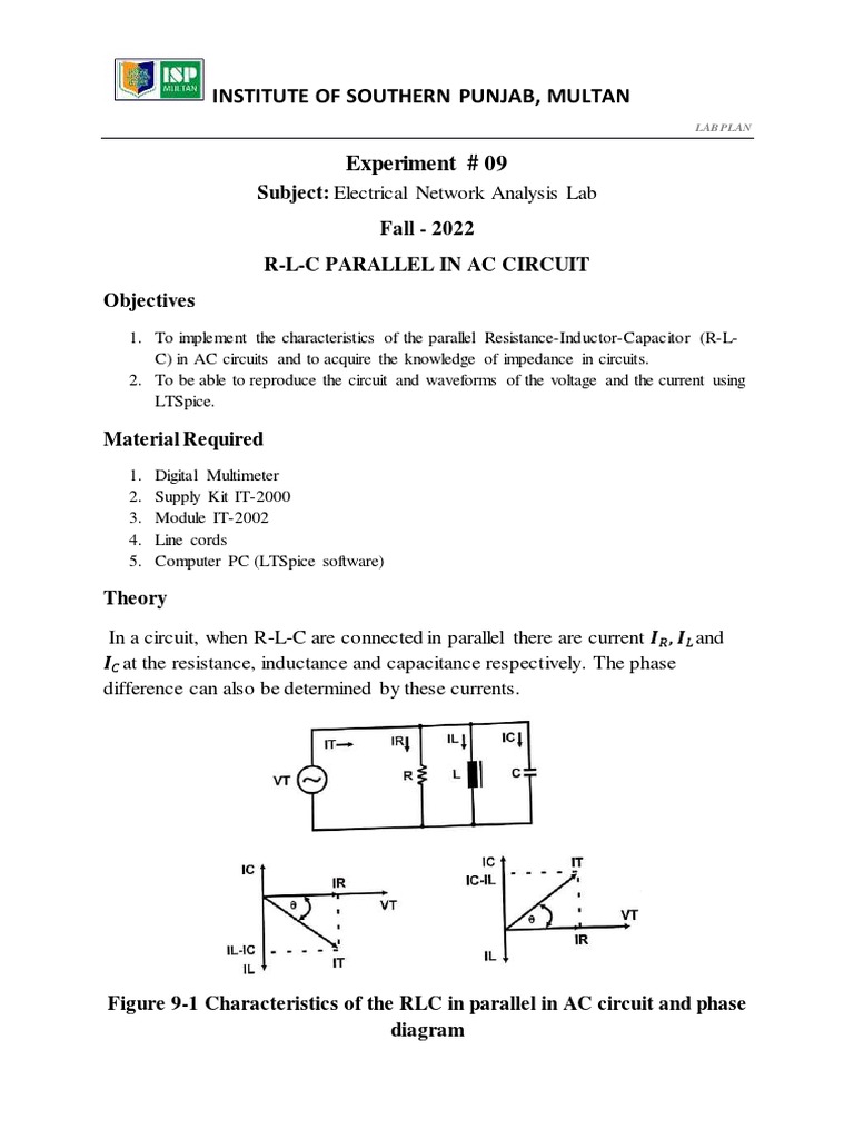 Experiment 09 | PDF | Ac Power | Electrical Network