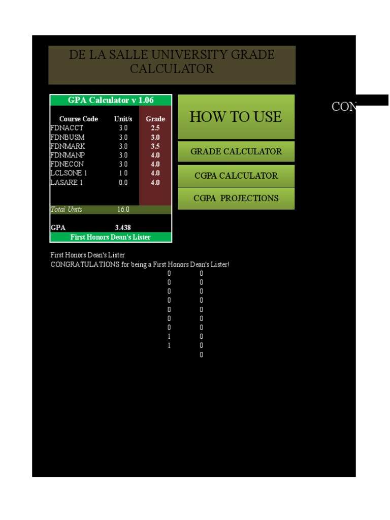 DLSU GPA and Grade Calculator Guide | PDF | Evaluation Methods ...