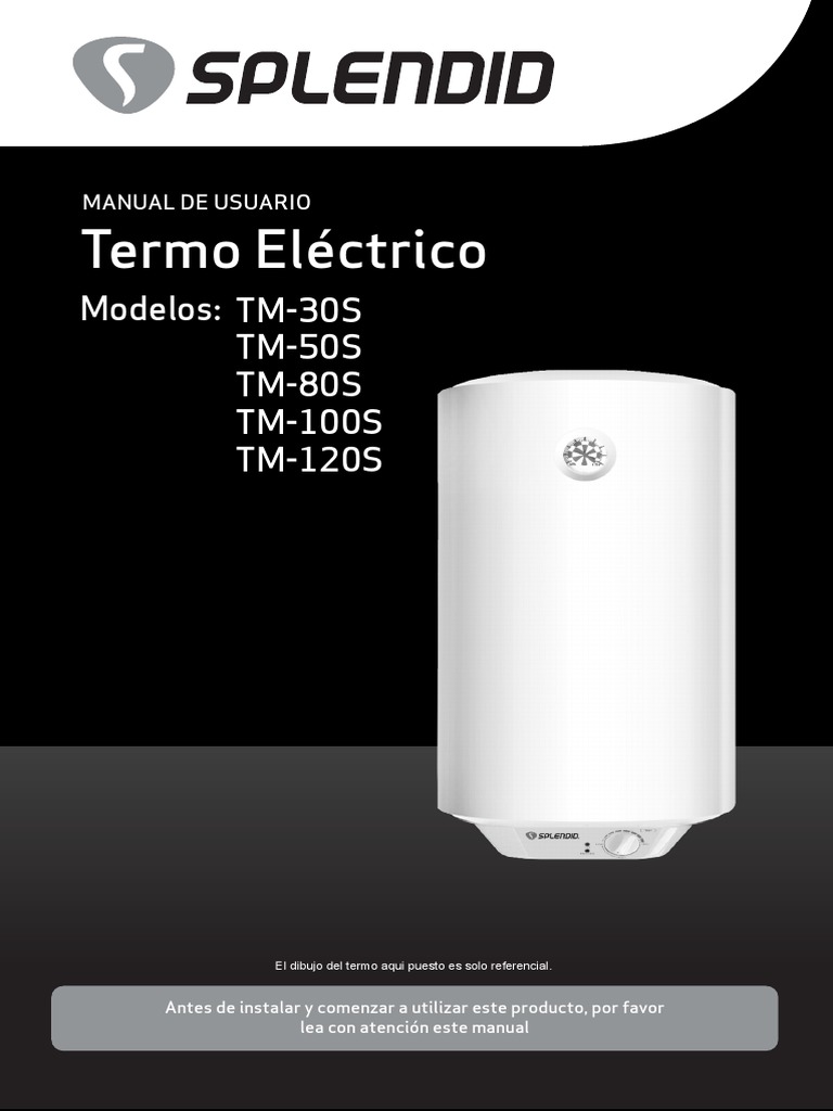 Manual Termo Electrico Splendid | PDF | Enchufes y tomas de corriente alterna | Agua