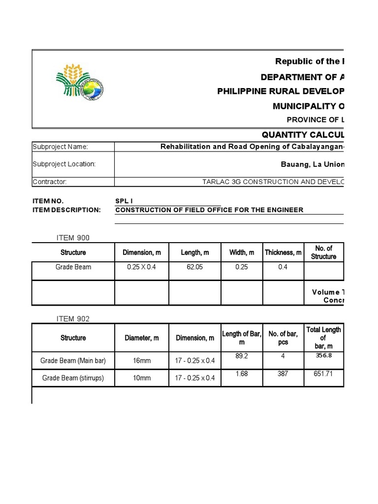 Quantity Calculation January 2023 | PDF | Quantity | Metrology