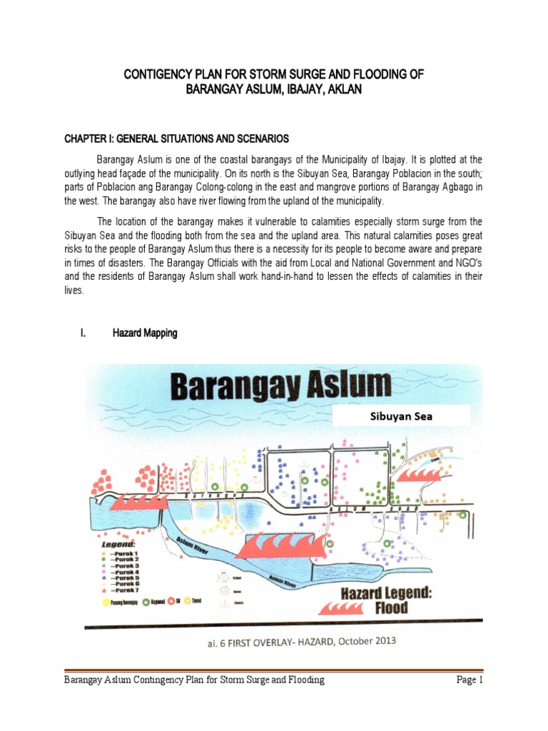 Barangay Aslum's Comprehensive Contingency Plan for Storm Surge ...