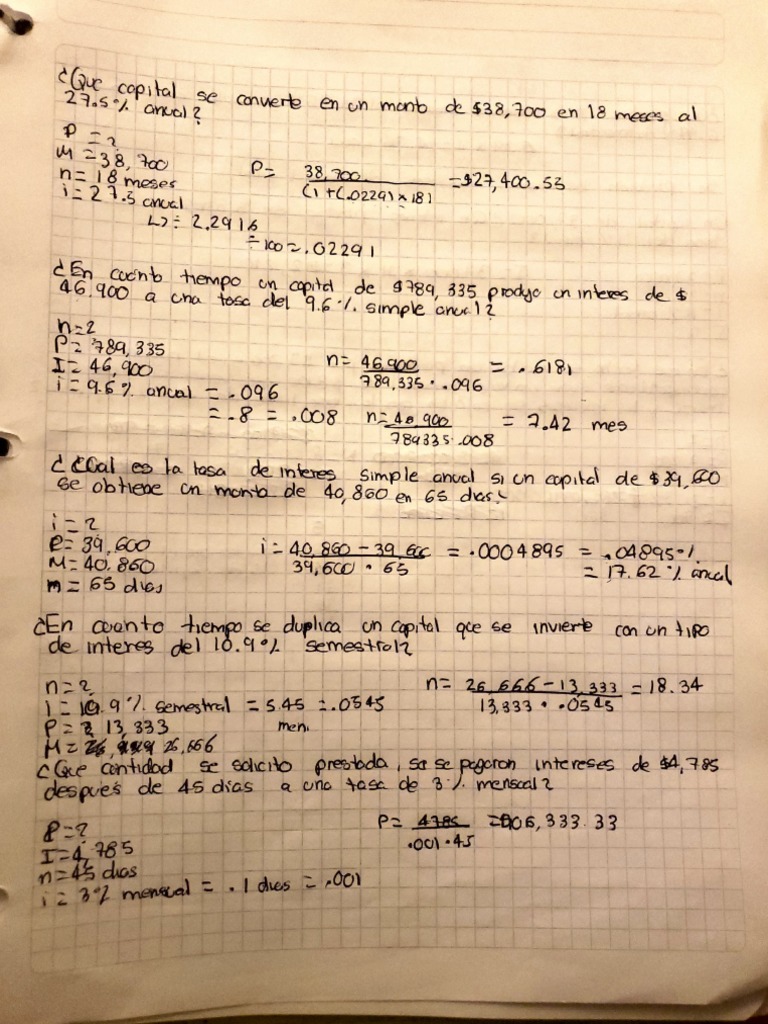 Ejercicios de Interés y monto | PDF