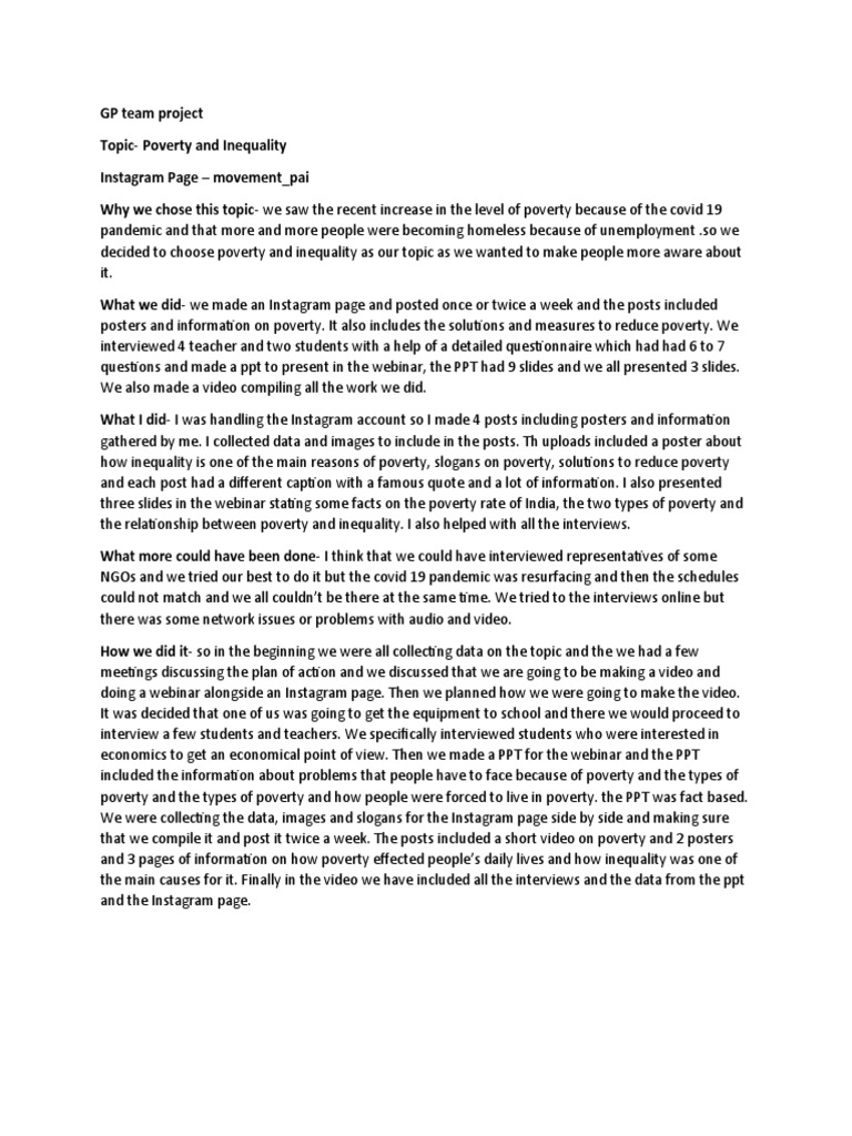 Addressing the Issue of Rising Poverty: A Multi-Faceted Student Project ...