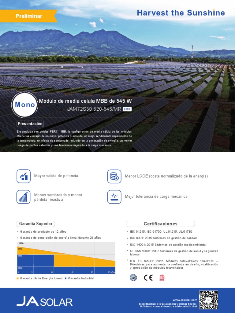 Ja Solar 540 | PDF | Energia electrica | La seguridad