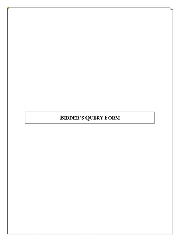 02b Bidders Query Form | PDF