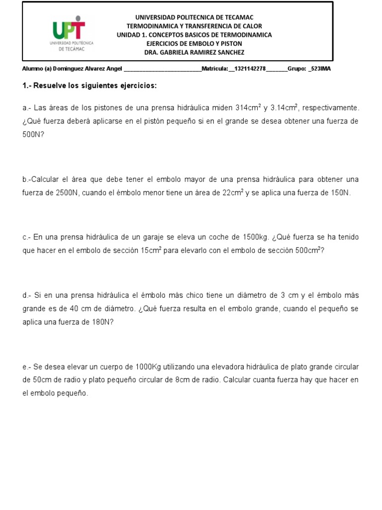UNIDAD 1 - EP1 - Ejercicios de Piston | PDF