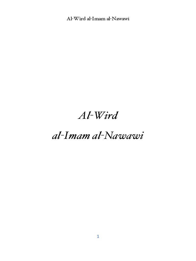 Wird Imam Al-Nawawi | PDF