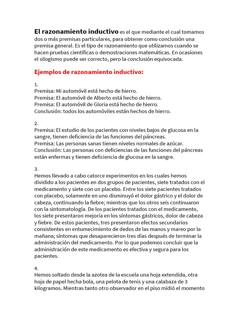 Inductivo Deductivo | PDF | Placebo | Razonamiento inductivo