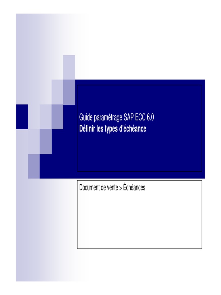GU - SAP ECC6 - Définir Les Types D'échéance | PDF | Inventaire | Internet