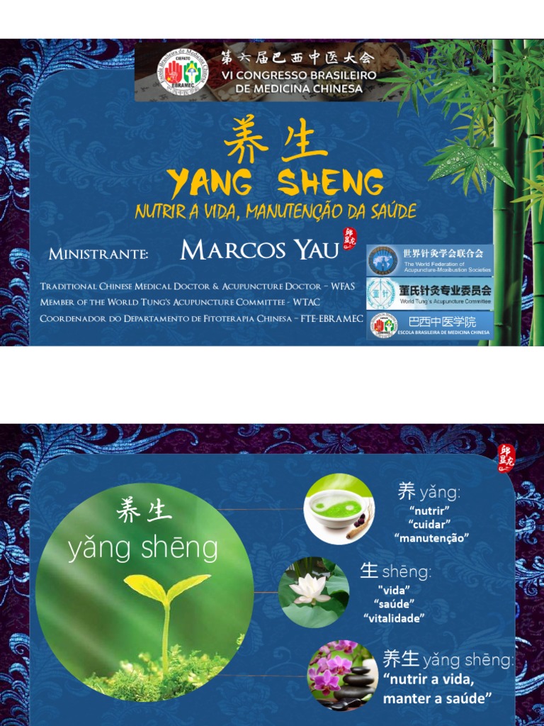 MARCOS YAU Yang Sheng VI Congresso Brasileiro de Medicina Chinesa | PDF ...
