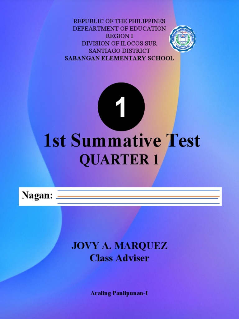 Activity Sheets Q1 Wk3 Summative | PDF