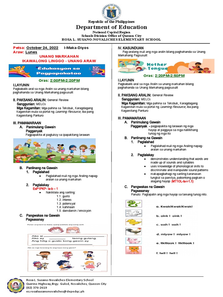 Week8 DAY-1 UNANG-MARKAHAN | PDF