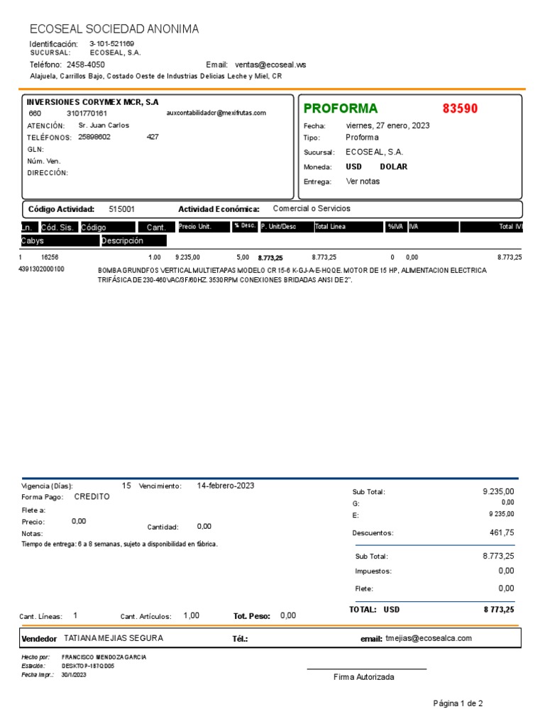 Proforma 83590 V2 | PDF | Economias