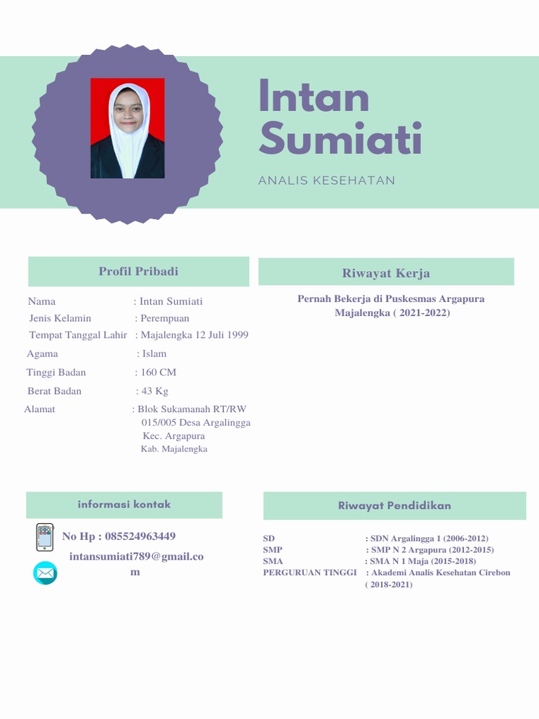 CV Intan Sumiati | PDF