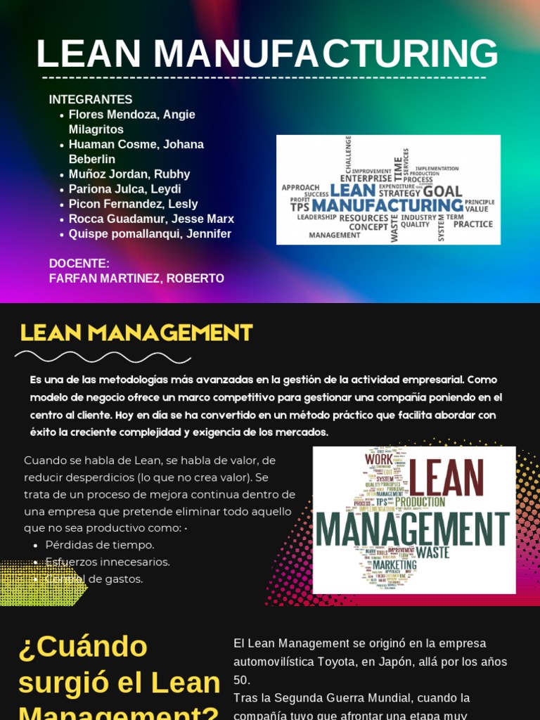 Lean Manufacturing Grupo 6 | PDF | Lean Manufacturing | Calidad (comercial)