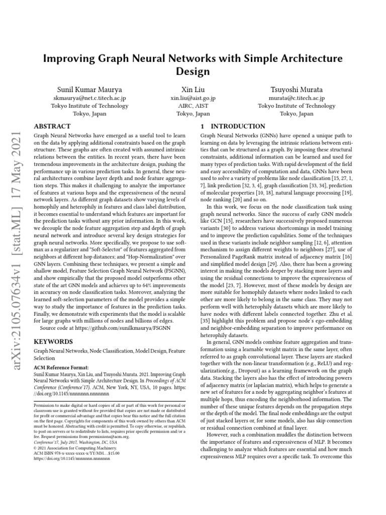 Improving Graph Neural Networks With Simple Architecture Design Pdf Artificial Neural