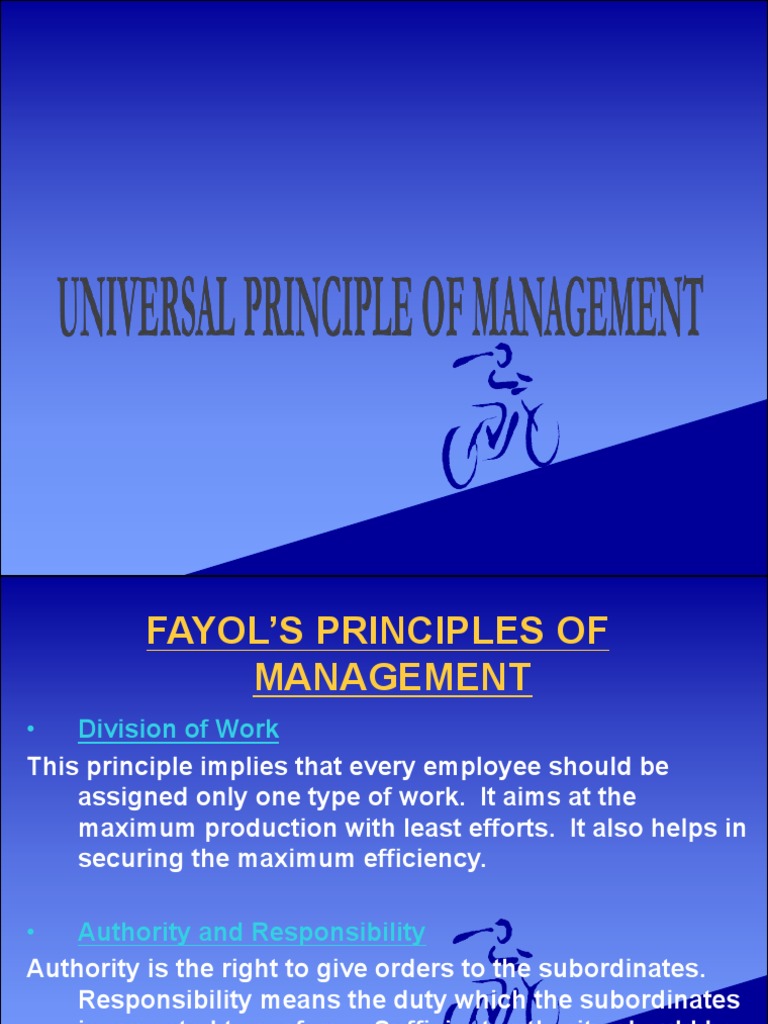 Universal Principle of Management | Download Free PDF | Employment ...
