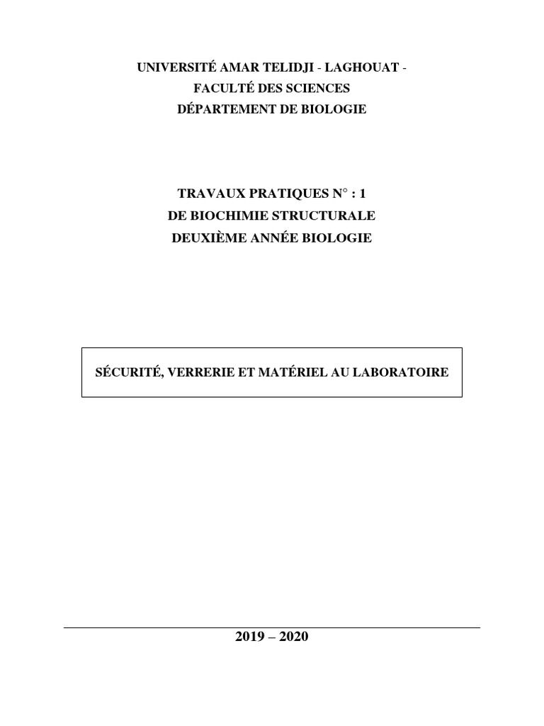 TP Biochimie All 2019-2020 | PDF | Glucide | Concentration molaire