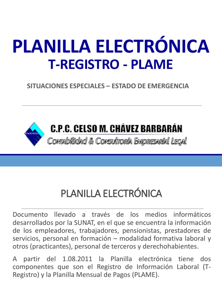 Planilla Electrónica CCPL | PDF