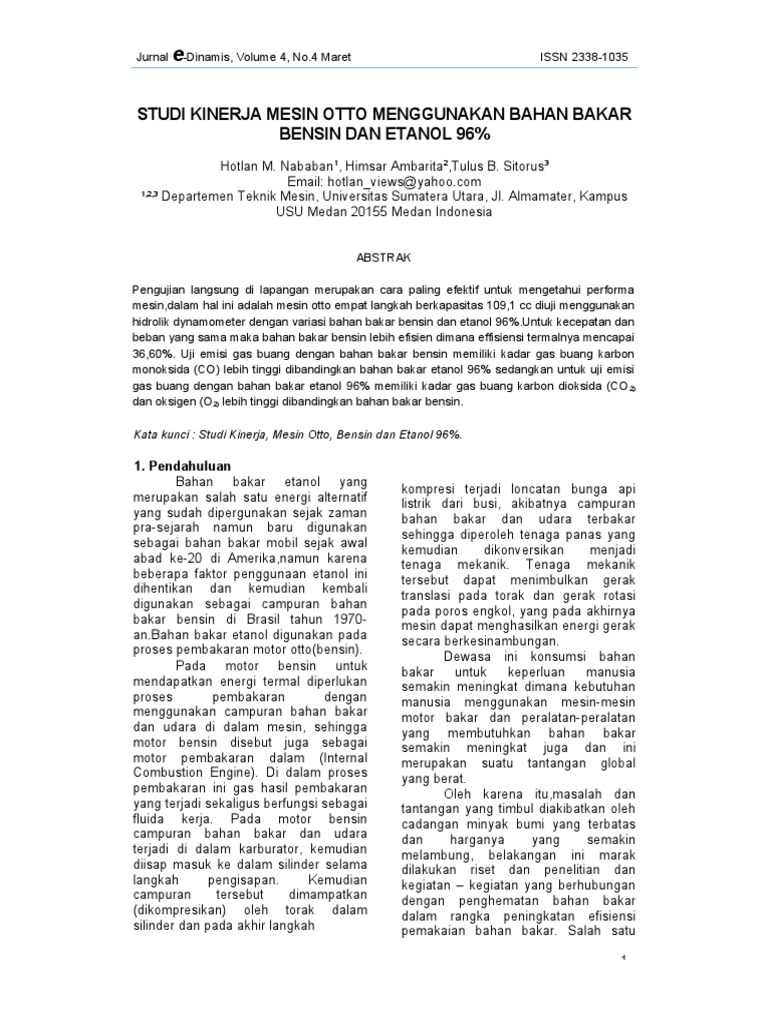 Kinerja Mesin Otto | PDF