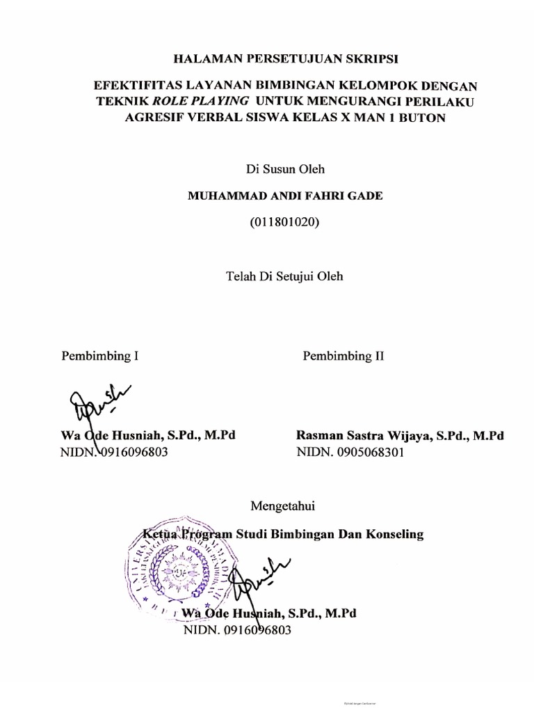 Halaman Pengesahan Skripsi | PDF
