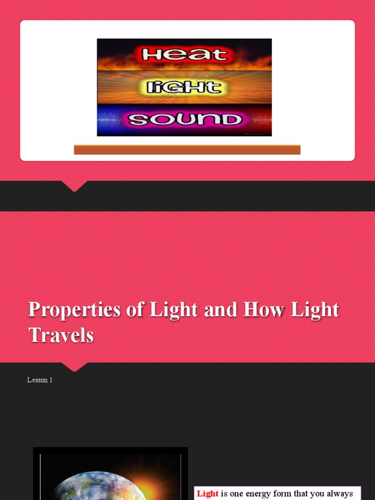 Properties of Light and How Light Travels | PDF