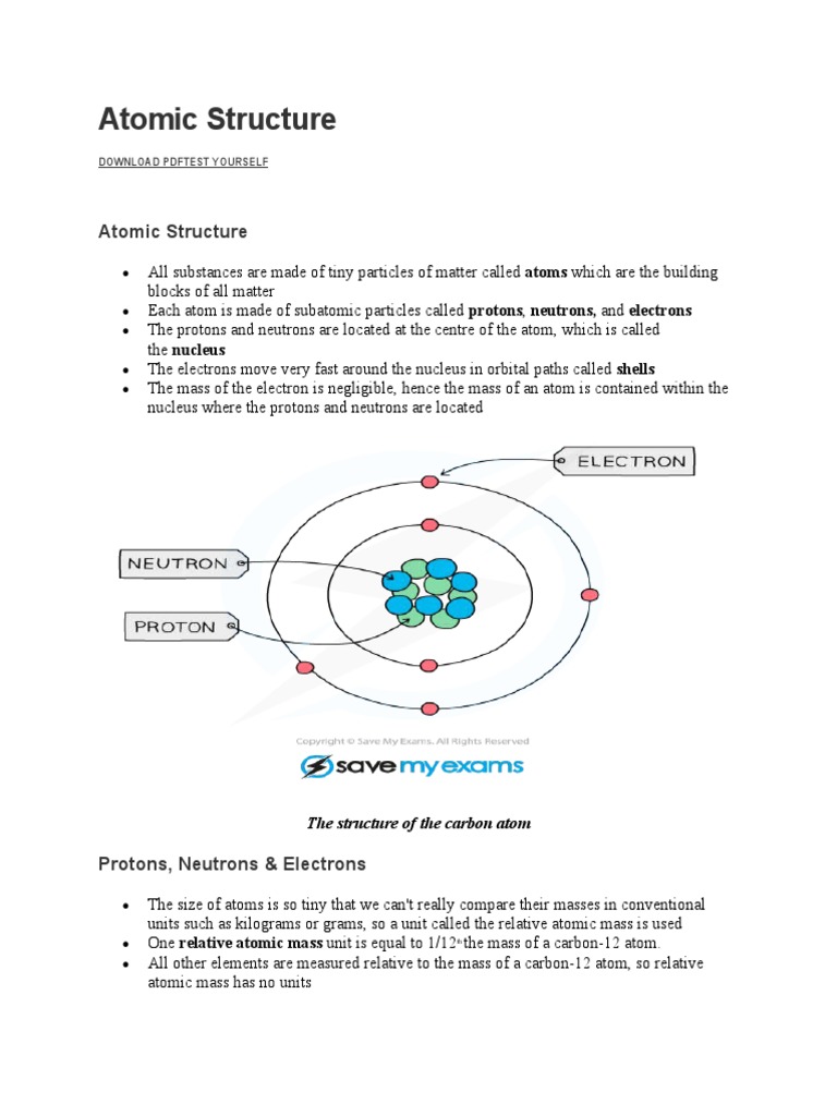 Atomic Structure | PDF
