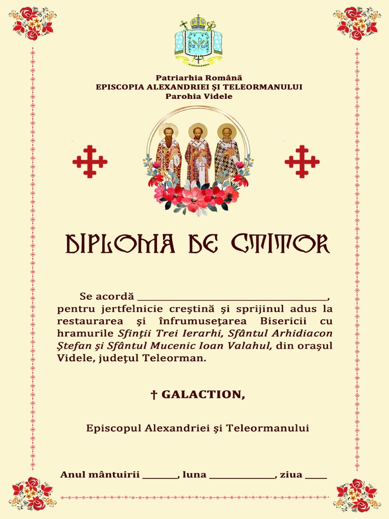 Diploma Ctitor Videle | PDF