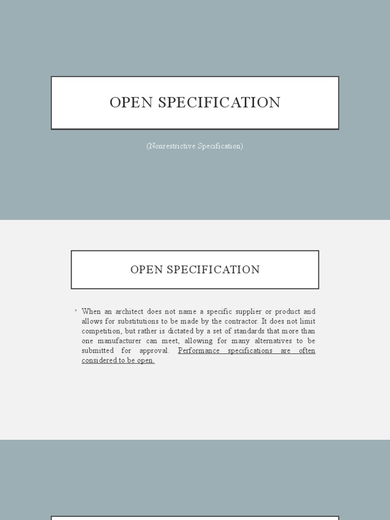 Open and Closed Specification | PDF