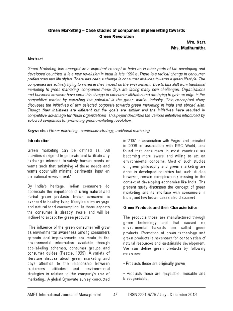 Case Study Sara Madhumitha | PDF | Marketing | Recycling