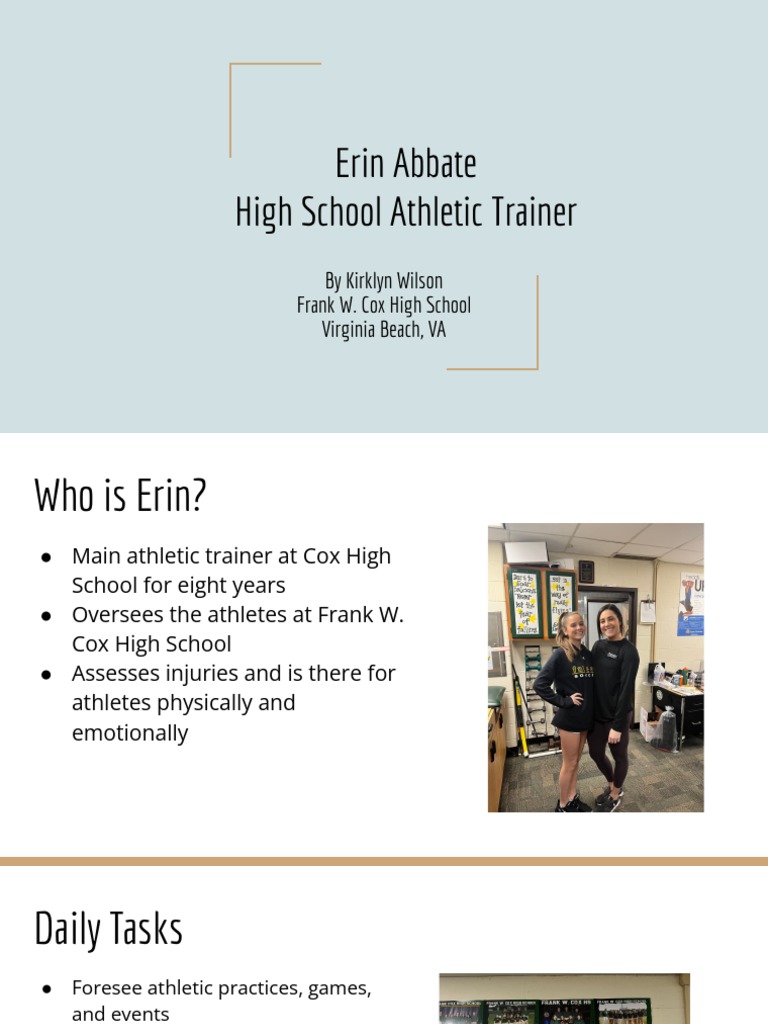 Erin Abbate High School Athletic Trainer | PDF | Self-Improvement
