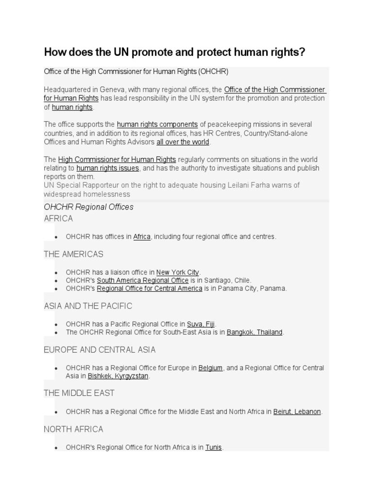 How Does UN Protect HUman Rights | PDF | Social Science | Self-Improvement