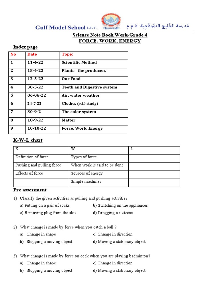 4 - Force, Work Energy | PDF