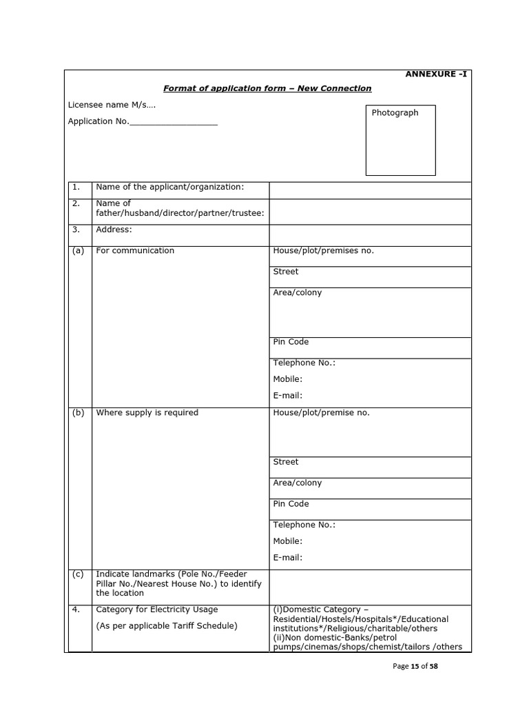 Form For New Connection | PDF | Indemnity | Common Law