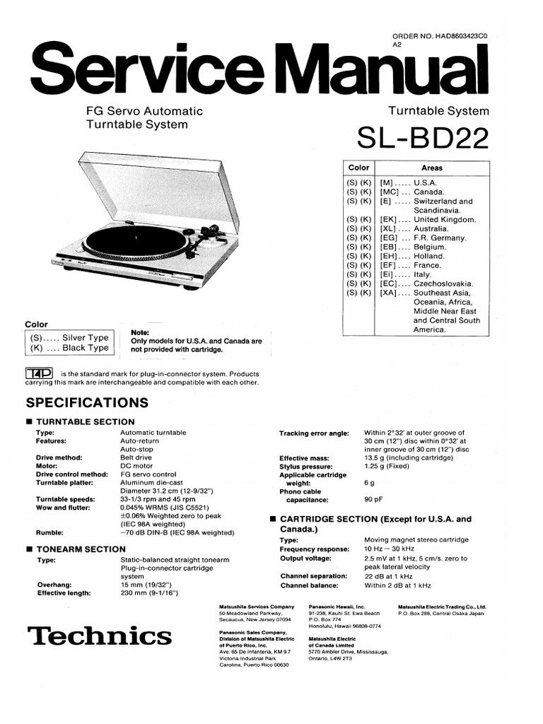 Technics SL Bd22 | PDF